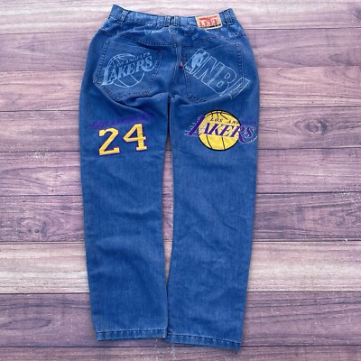 Vintage Leef Denim NBA Jeans Basketball Men’s 32 Lakers Kobe 24 UNK JH ...