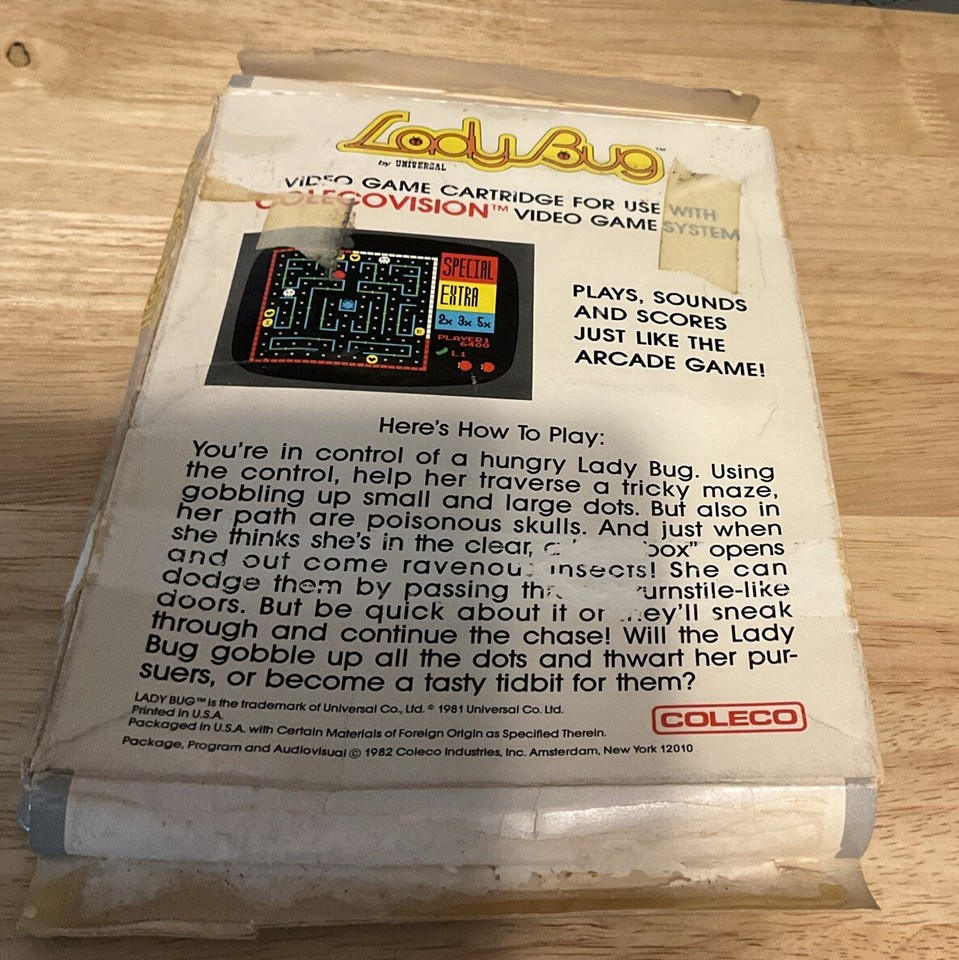 ColecoVision Ladybug By Universal 1982 Videogame Cartridge | eBay