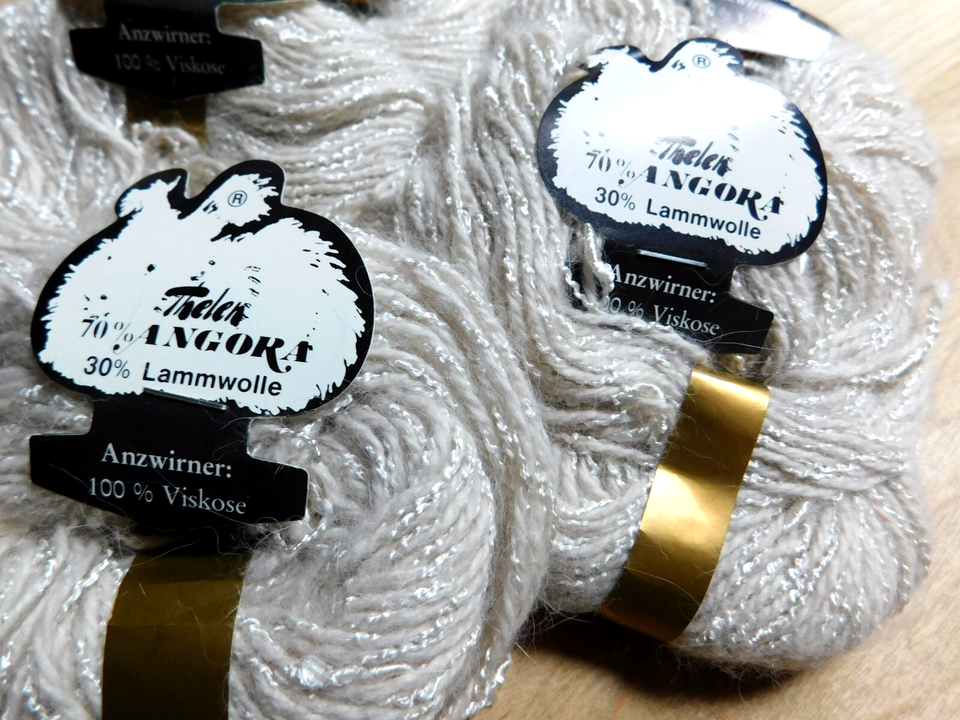 VTG 20gr.Thelex 70% Angora 30% Lamb's Wool Twirled w. Shiny Viscose ...