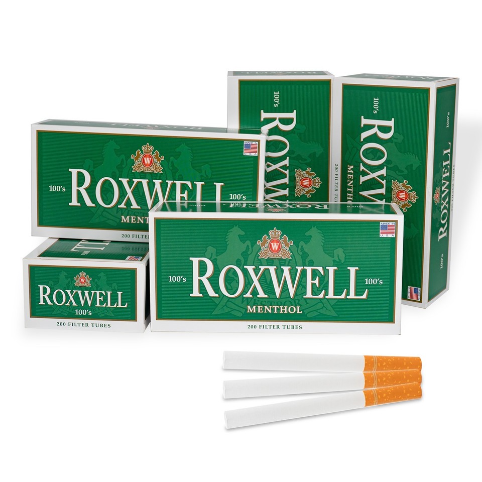 Roxwell Cigarette Tubes Menthol 100mm Size 2000 Count 10 Boxes of 200 ...