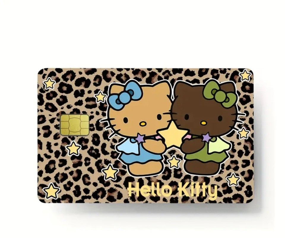 Hello kitty Cheetah Credit Debit Card Skin Sticker Cover Free Shipping ...