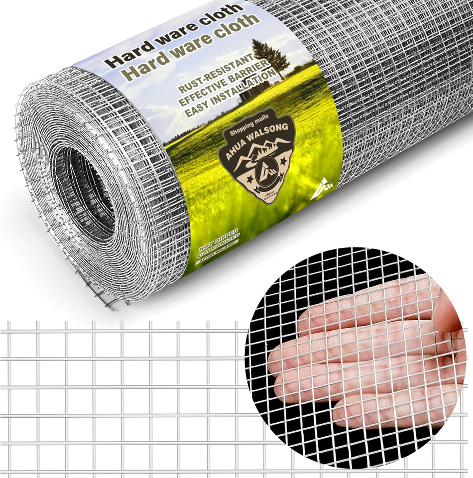 Hardware Cloth 1/4 Galvanized Wire Mesh Roll 4" X 20' (23 GA) - Chicken ...