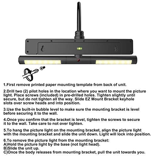 LED Picture Frame Light Battery Operated Black Wall Lamp Cordless ...