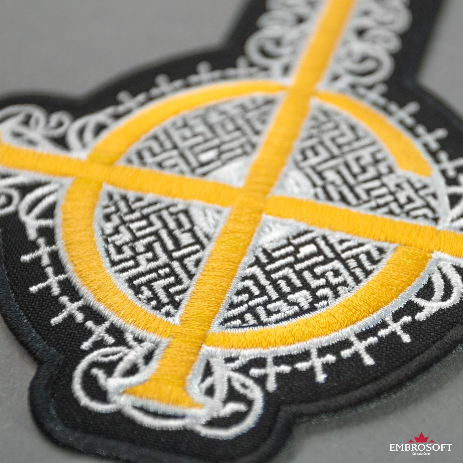 Ghost BC Golden Grucifix Cross Symbol with Pattern Band Embroidered ...