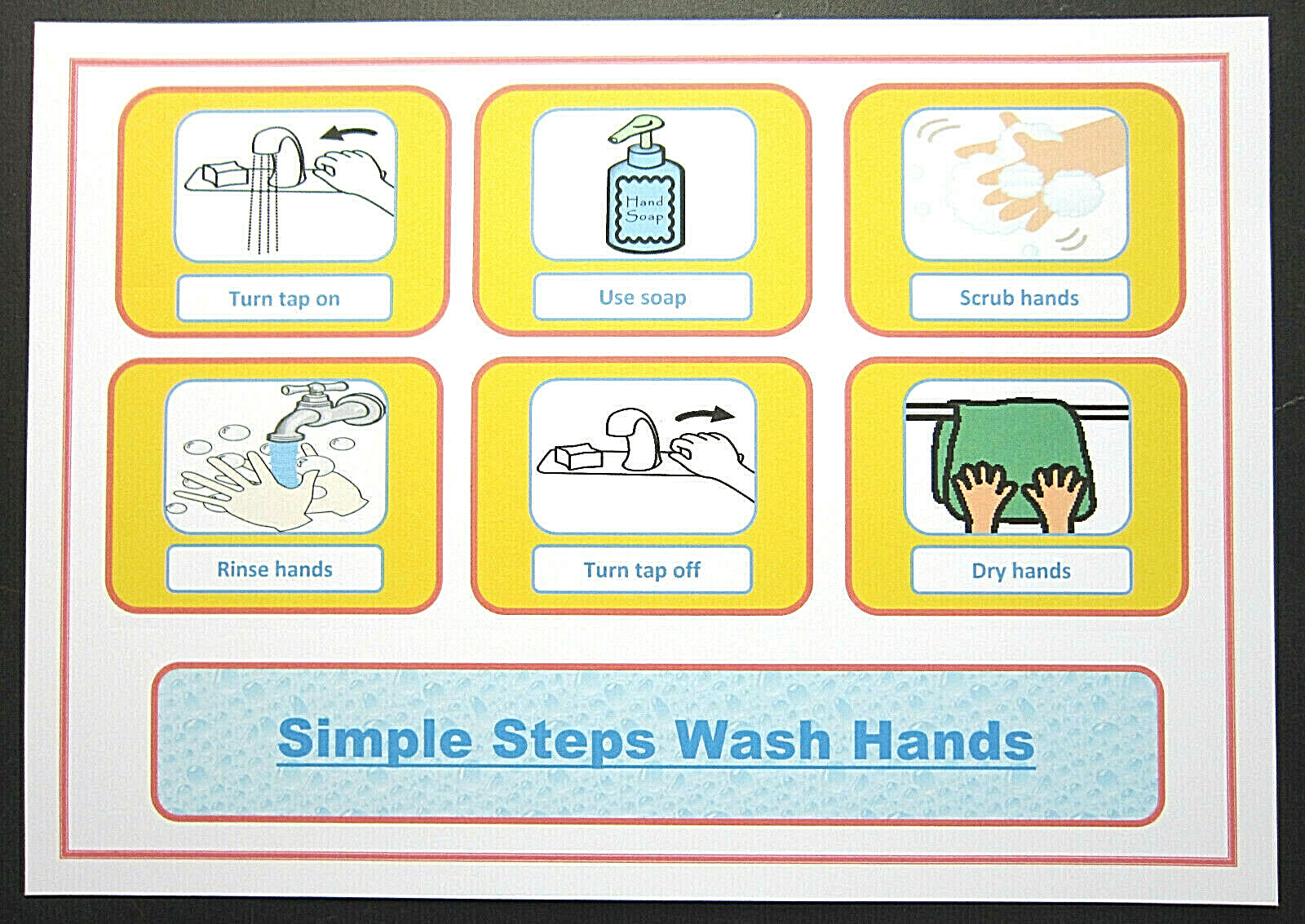 SIMPLE STEPS Wash Hands - ADHD Autism PECS Dementia Early Yrs Visual ...