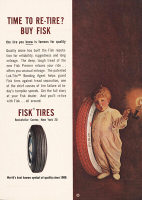 1963 Fisk Tires: Time To Re Tire Vintage Print Ad | eBay