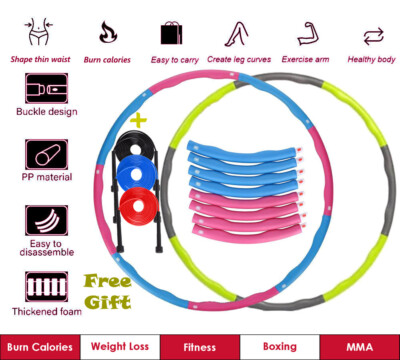 Adult Kids Hula Hoop with Skipping Rope Collapsible Gym Fitness Ring ...