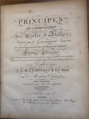 CHORON Alexandre, Principes de composition des écoles d’Italie tome 3 ...