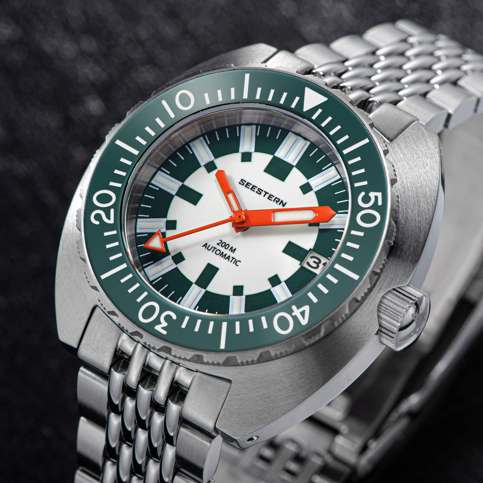 Seestern LUME DIAL S406-2.01 42MM Ceramic Bezel 200m DIVER'S Mens Watch ...