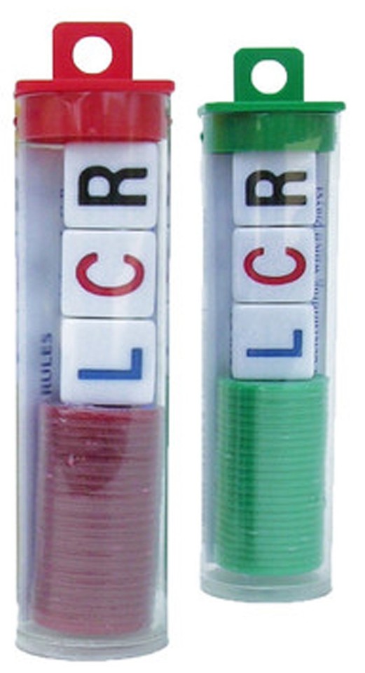 LCR - Left Center Right Dice Game - 2 Sets - (Assorted Color Chips) | eBay