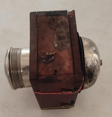 Old rare butler/servant wooden push button ,Gong Bell &lamp on a wooden ...