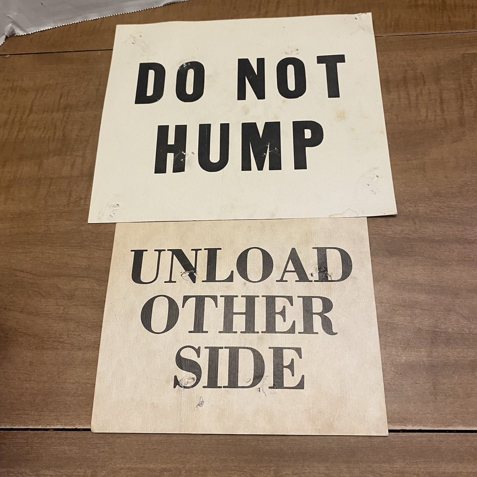 Lot Of 2 VTG Railroad Cardboard Signs Do Not Hump | eBay