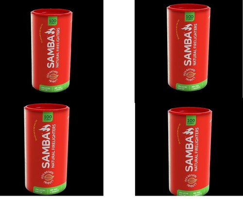 4x Fire Lighters Samba Natural Firelighters Non Toxic 100 Pack 4x100 ...
