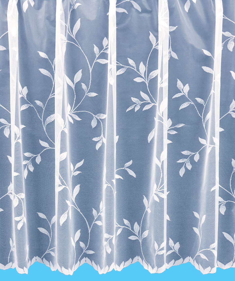 White Floral Net Curtains - Large Choice - Free Postage - Sold By The ...