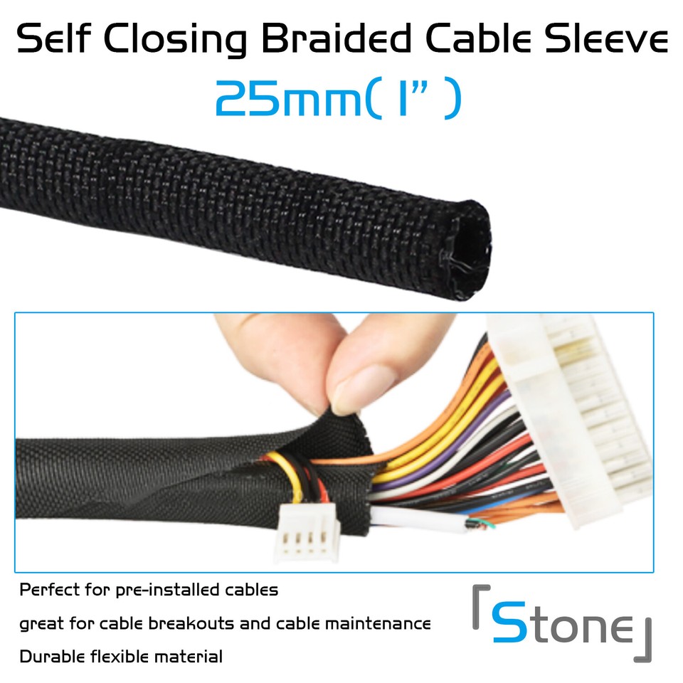 Braided Split Sleeving Wire Loom Tubing Cable insulated Sleeve Cord ...