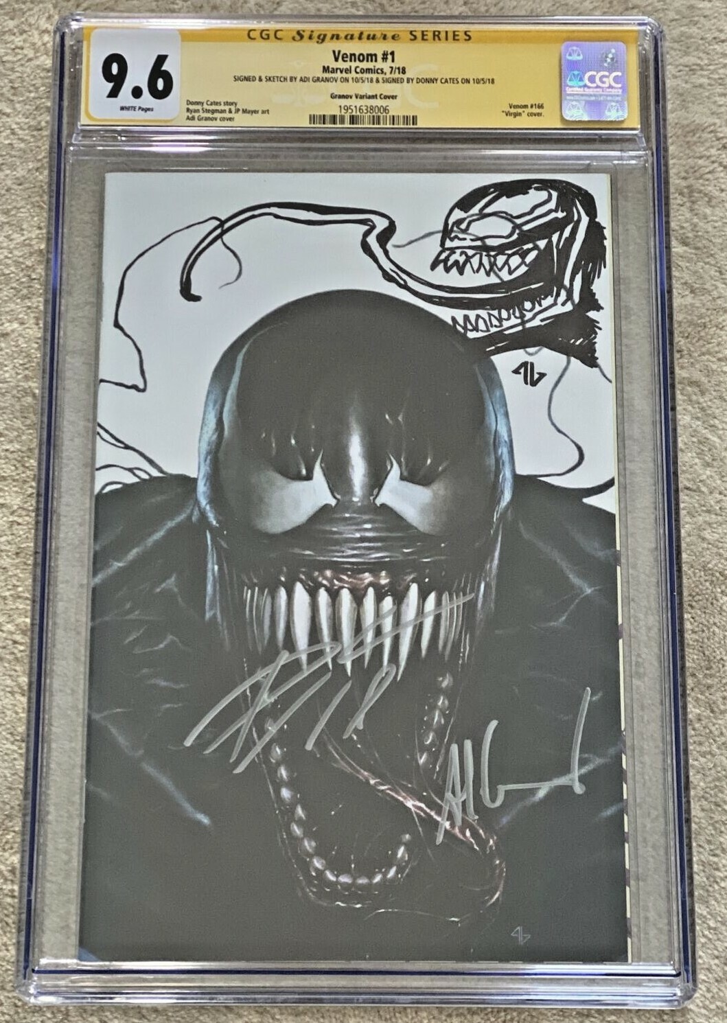 Venom #1 Adi Granov variant - CGC SS 9.6 2x sigs & sketch - Adi Granov ...