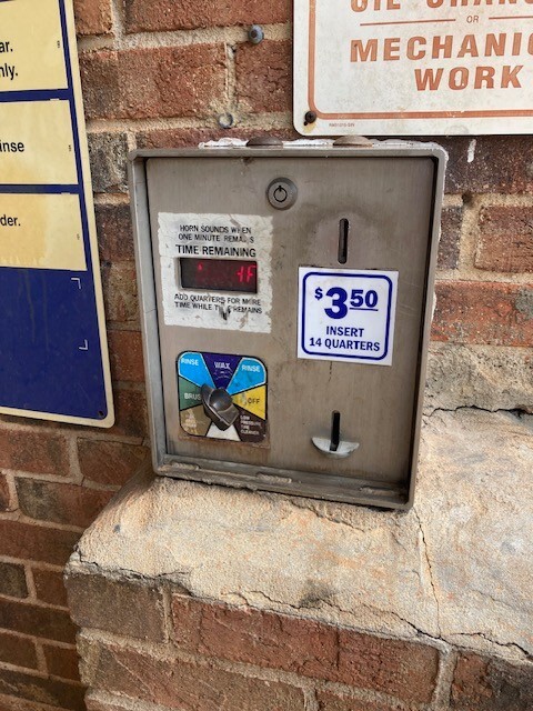 Four (4) Car Wash Coin Box with Dixmor LED5 timers, switches and coin ...