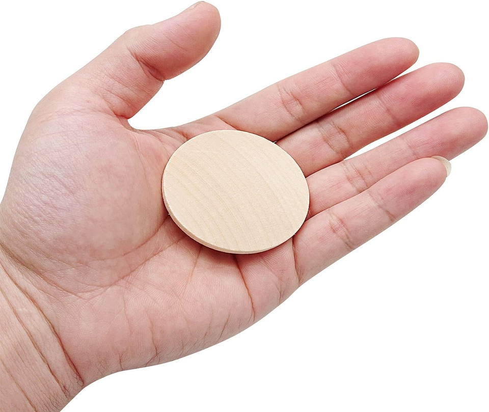 2 Inch Natural Wood Slices Unfinished round Wood Coins for DIY Arts ...