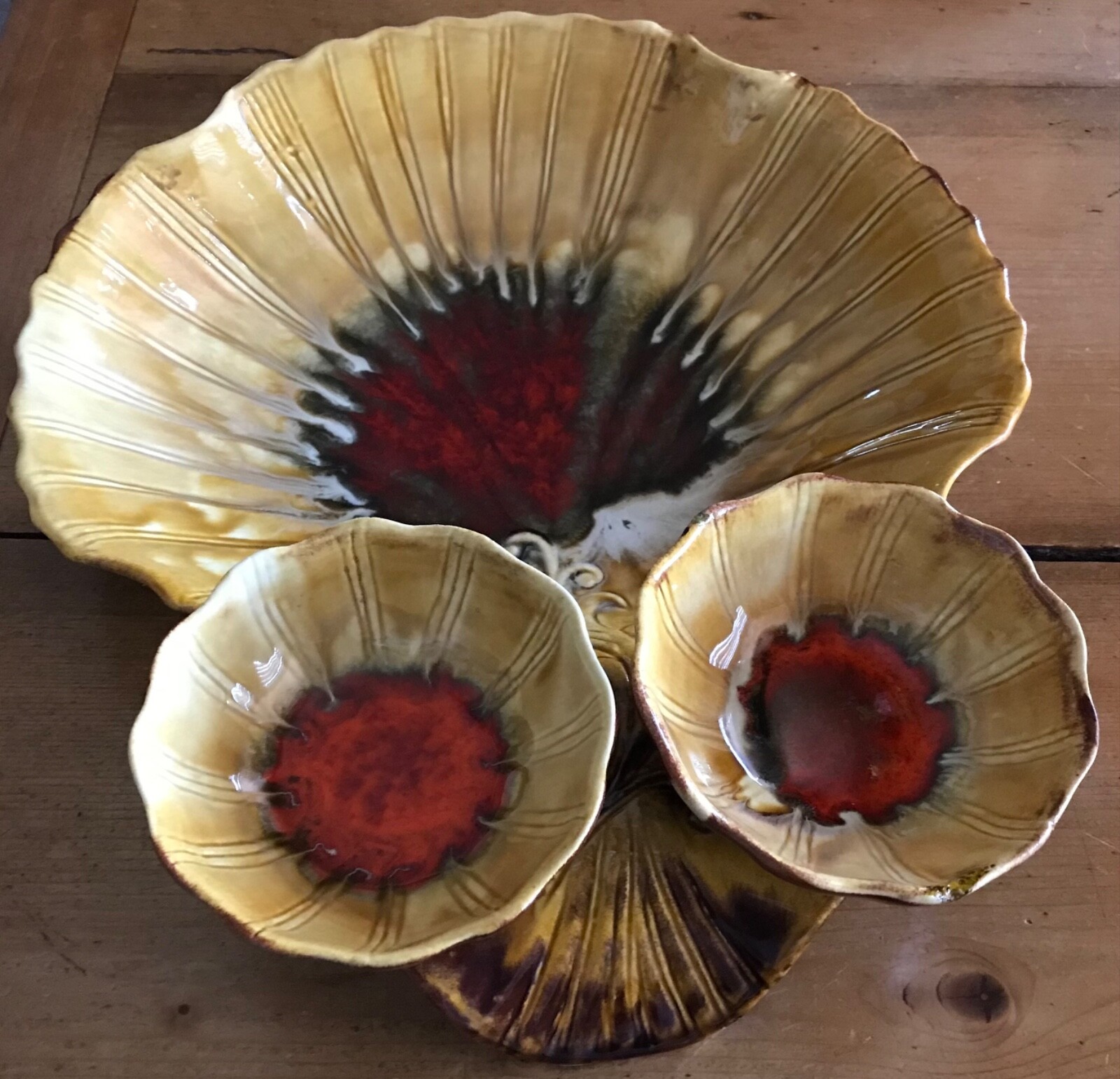 Vtg USA Marcia of Calif Pottery RB 809 Platter w/Attached Bowls ...