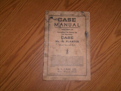 Vintage March 1944 Case Form D-1527 Check Row Planter Manual | eBay