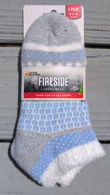 LITTLE HOTTIES FIRESIDE LODGE SOCKS INFUSED WITH ALOE VERA WOMENS SIZE ...