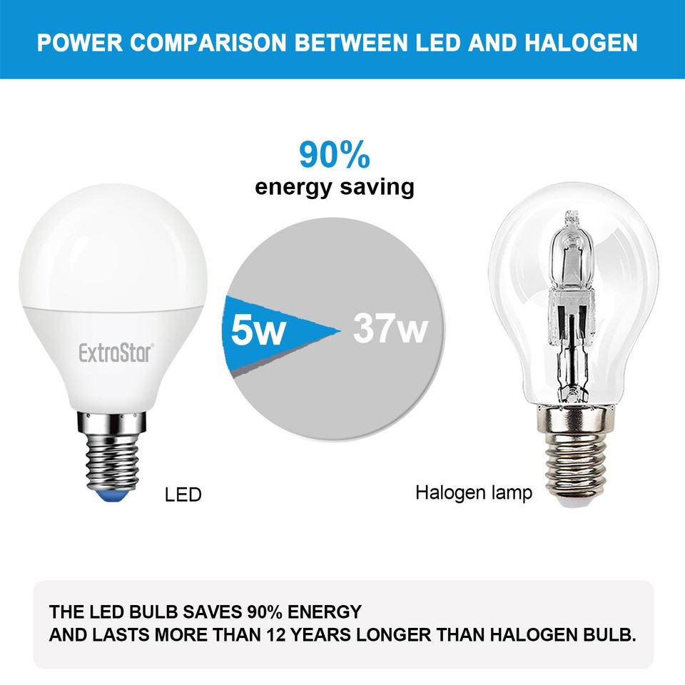 Pack of 6 ,E14 SES LED Golf Round Light Bulb 5W 6W 7W Cold White / Warm ...