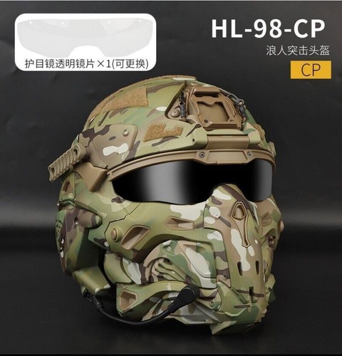 US Tactical Helmet Modular Replace Lense Protective Mask Built-in ...