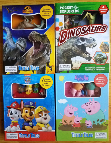 Lot of 4 Peppa Pig Paw Patrol Jurassic World Dinosaurs Tattle Tales ...