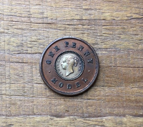 Great Britain One Penny Model English World Coin Type Token Bi-metallic ...