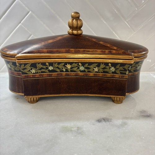 Vintage Bombay Box Hand Painted With Lid Decorative Heavy Floral | eBay