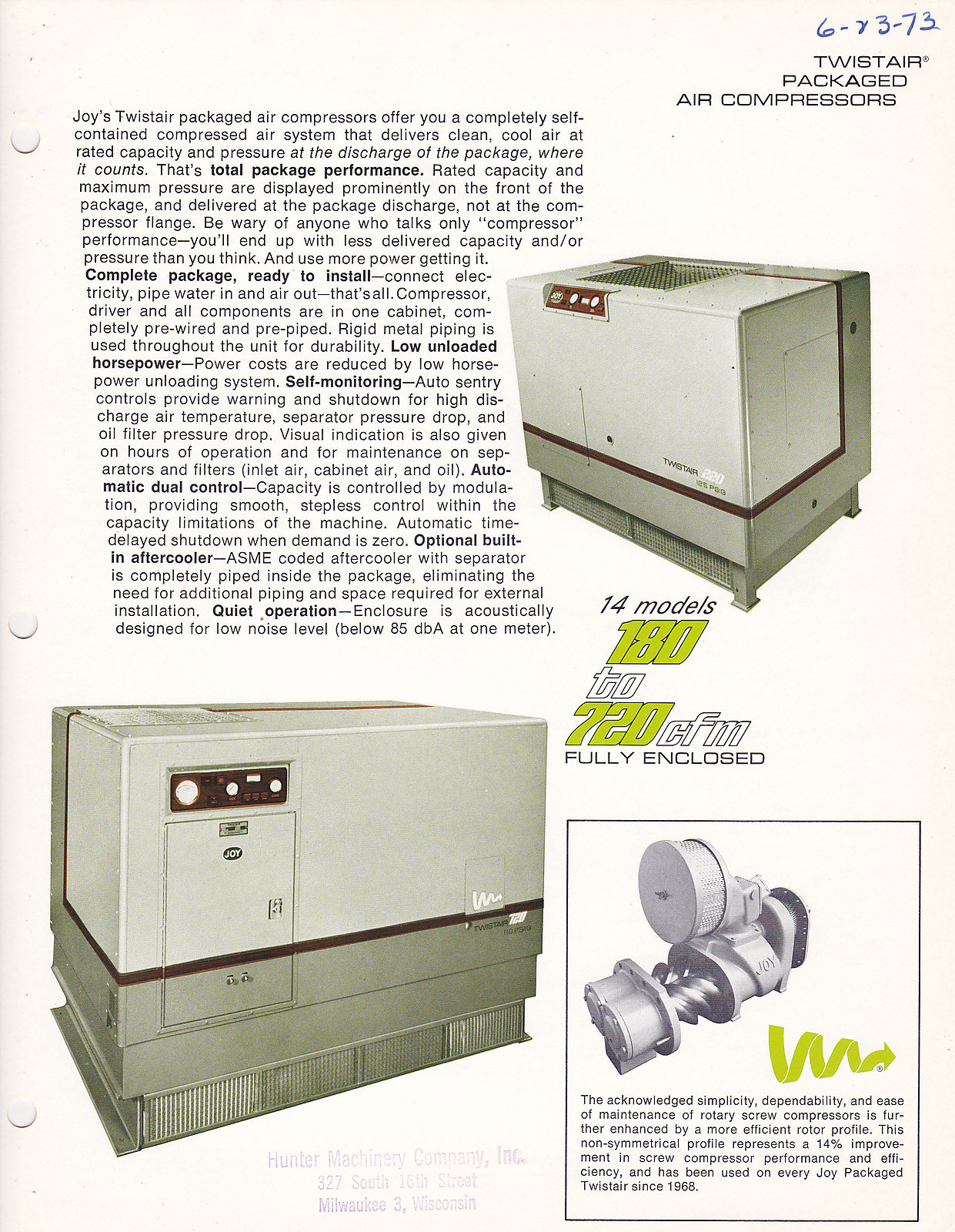 VINTAGE AD SHEET #3108 - 1973 JOY TWISTAIR AIR COMPRESSORS | eBay