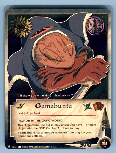 Naruto CCG Gamabunta #176 Gold Foil Collectible Card Game 1st Edition ...