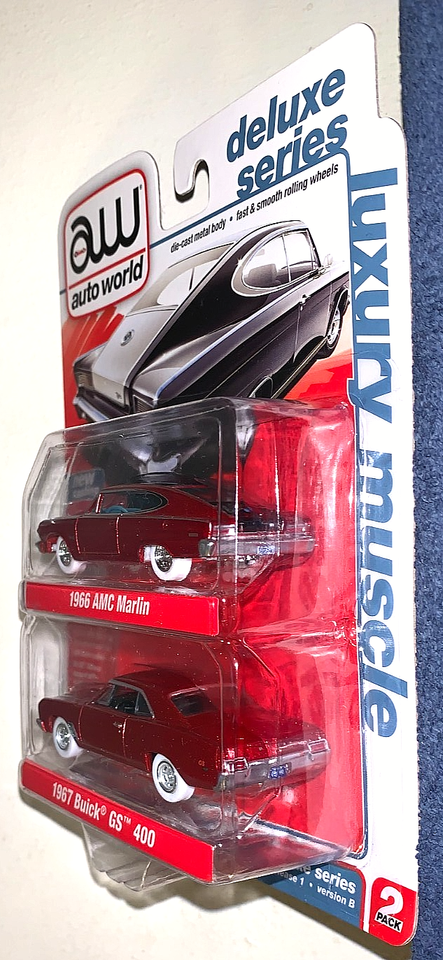 AUTO WORLD TARGET ULTRA RED CHASE LUXURY MUSCLE AMC MARLIN/BUICK GS 400 ...