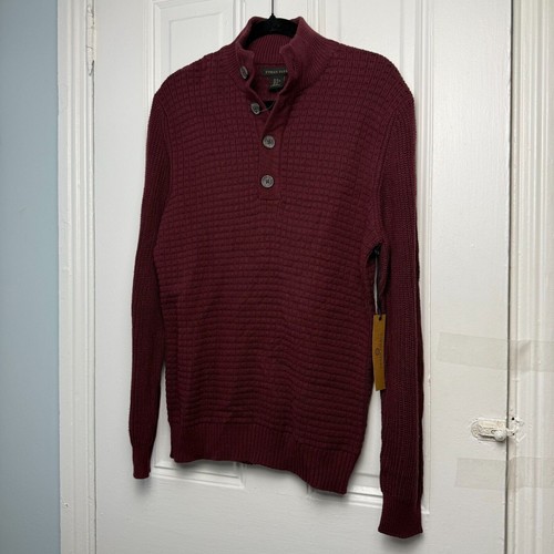 Ethan Pierce Sweater Mens Medium Maroon Knit Pullover Business Casual ...