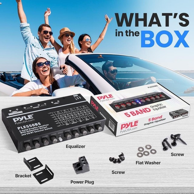 Pyle PLE550BS 5 Bands Graphic Equalizer w/ Bluetooth and Sub Out for ...