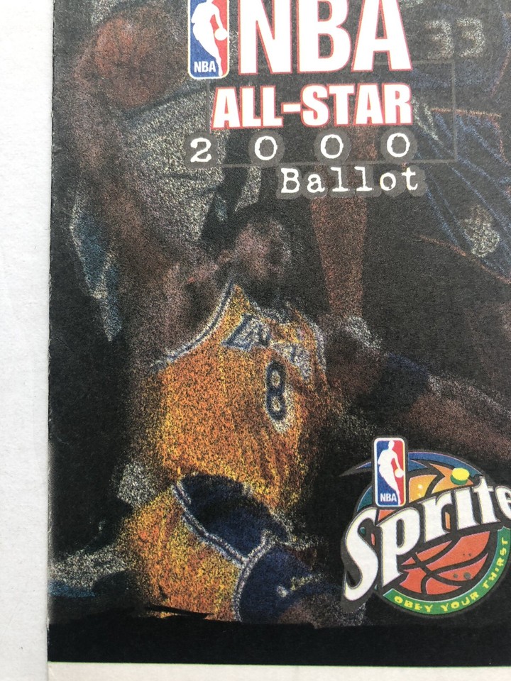 2000 Official NBA All-Star Game Ballot Unpunched Kobe Bryant cover ...
