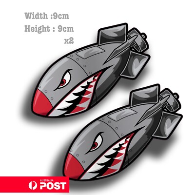 Angry Bomb with Teeth - Bombs Away x2 Decal Sticker | eBay Australia