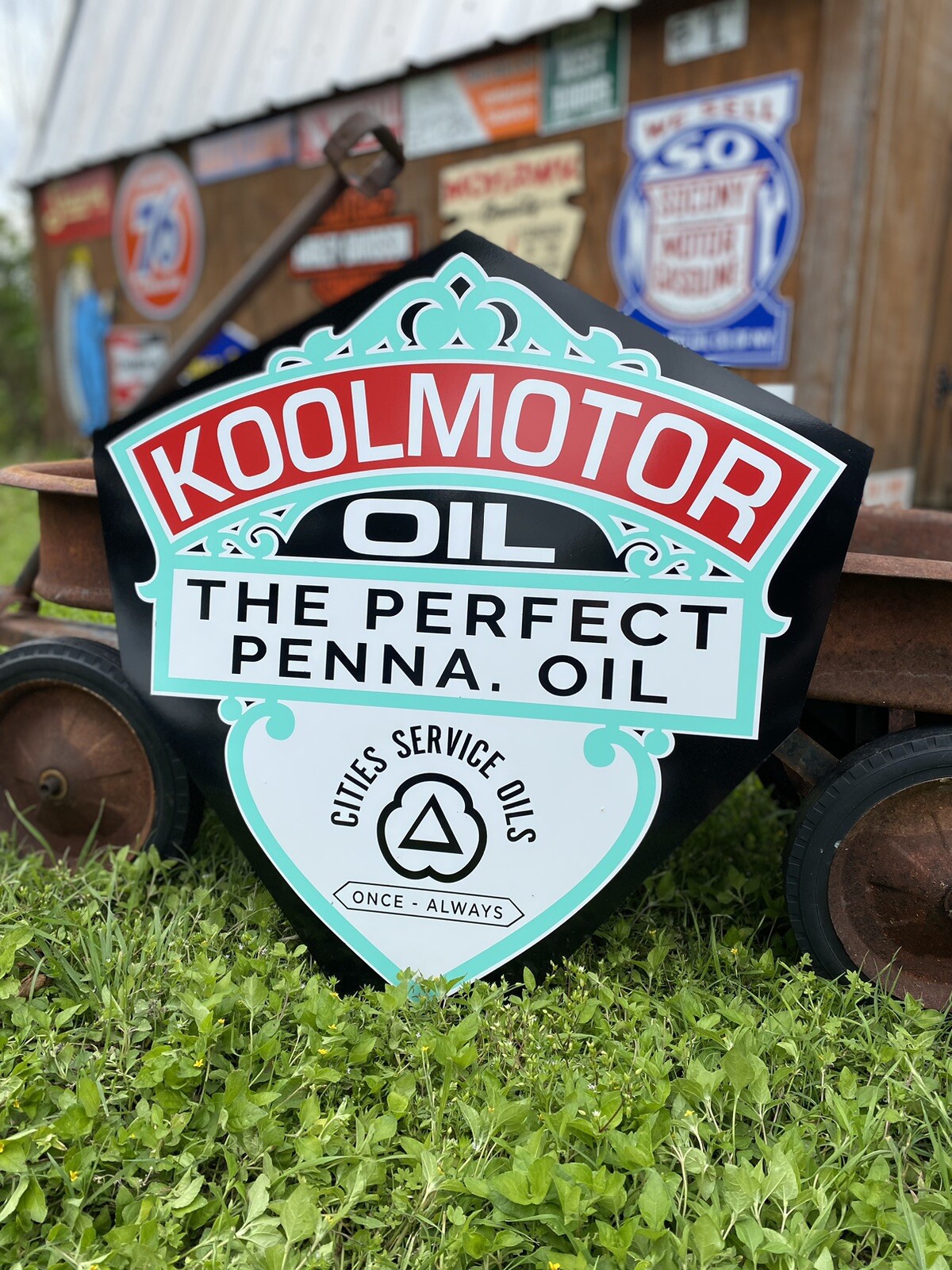 Antique Vintage Old Style KoolMotor Oil Cities Service Sign! | eBay