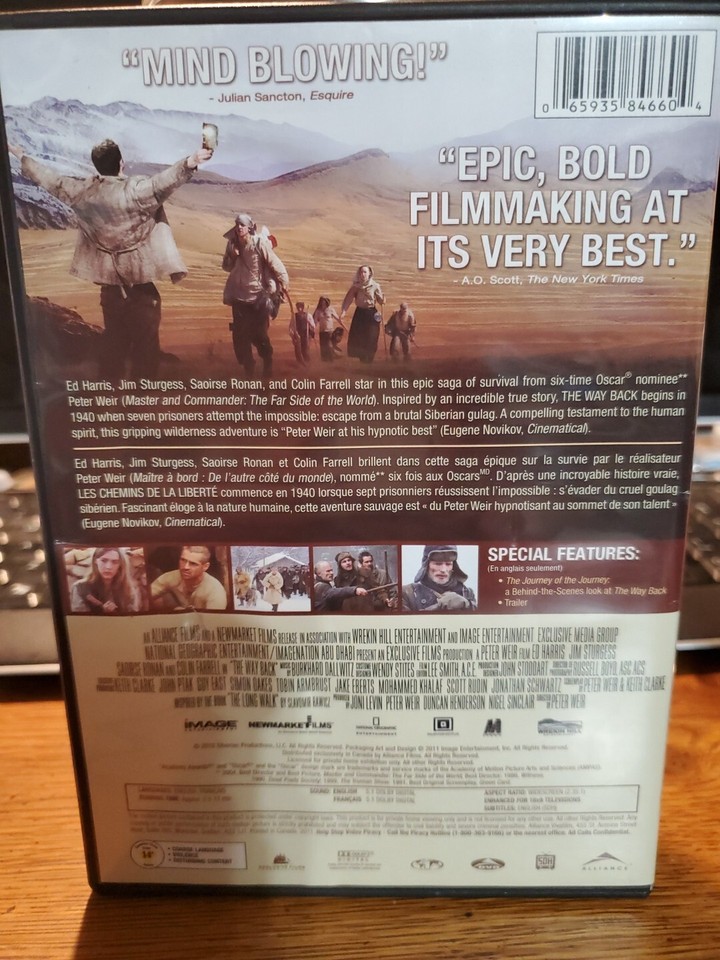 The Way Back (DVD, 2011, Canadian) Colin Farrell Ed Harris Jim Sturgess ...