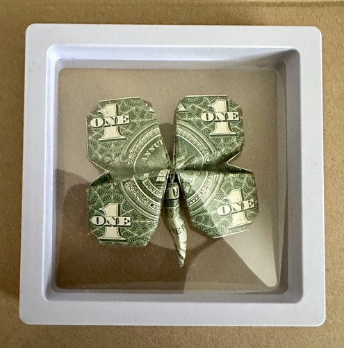 Dollar Origami - 4 Leaf Clover folded with REAL Money in a 3D display ...