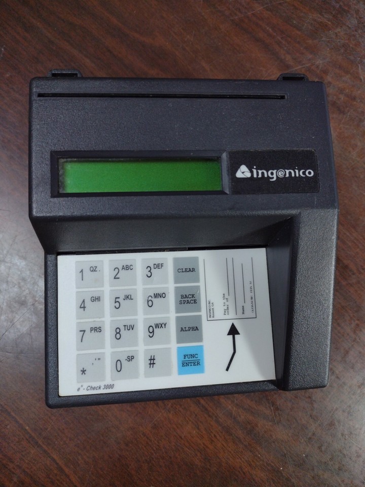 INGENICO EN-CHECK 3000 MR3000 ELECTRONIC CHECK READER PRE-OWNED GOOD ...