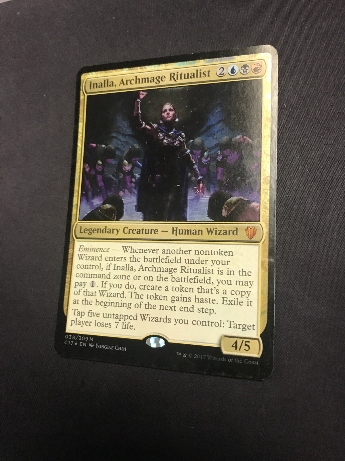 OVERSIZED Foil Inalla, Archmage Ritualist MTG Commander 2017 Magic The ...