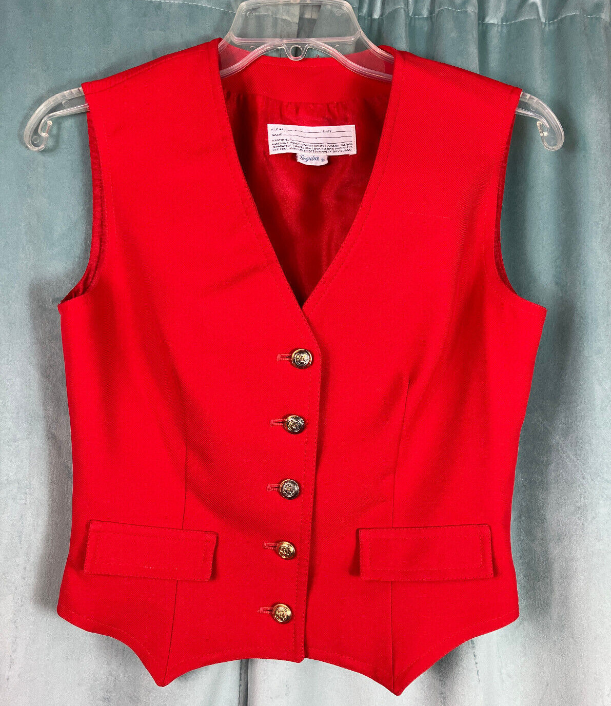 Rare 70s American Airlines Stewardess Vest Orange Fl… - Gem