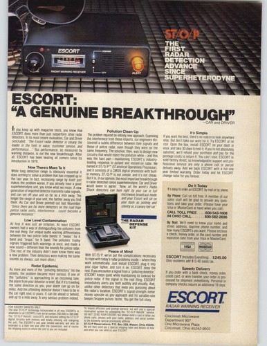 1983 Escort Radar Detector Receiver Radar Defense Kit Photo Vintage ...