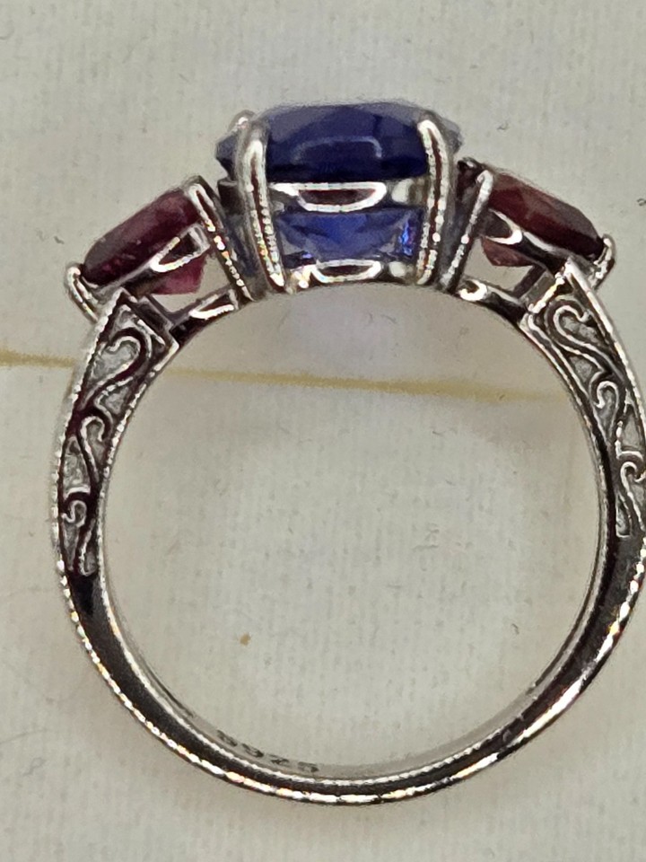 NATURAL FLUORITE (COLOR CHANGE) & UMBALITE GARNET ON 925 SILVER ...