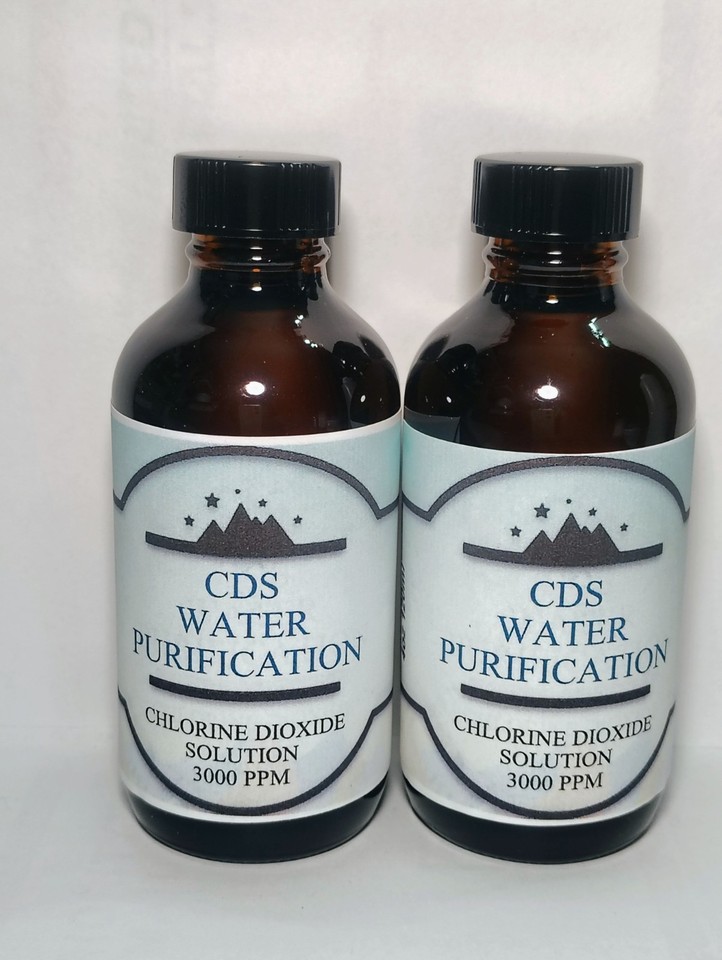 CDS Water Purification Solution -2 Bottles 4oz 120ml ( In glass bottle ...