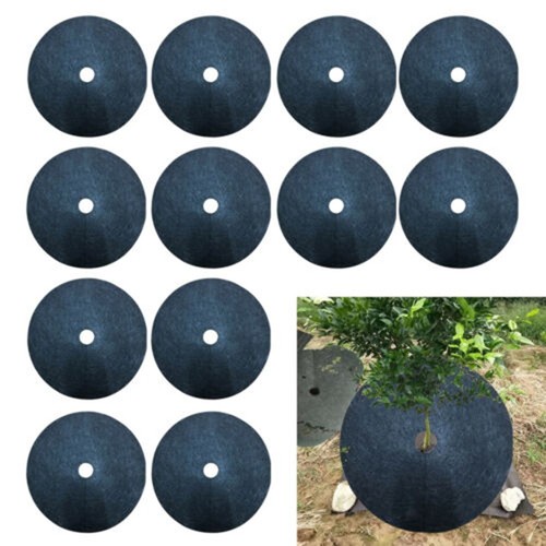 12 Pcs Mulch Ring Tree Protector Mats 27-42cm Disc Shrub Tree Guard ...