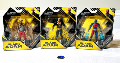 Lot of 3 DC Comics 1st Edition 4" Action Figures Black Adam Atom ...