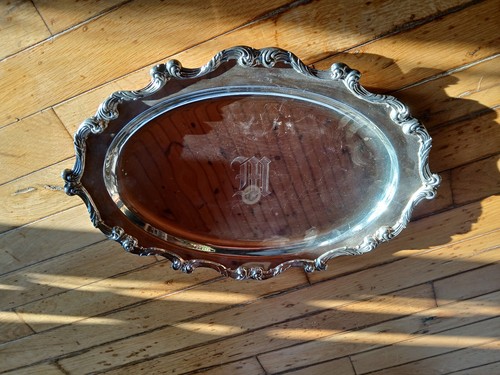 Vintage Wallace Silver Plate Large Serving Platter Tray Great Heavy | eBay