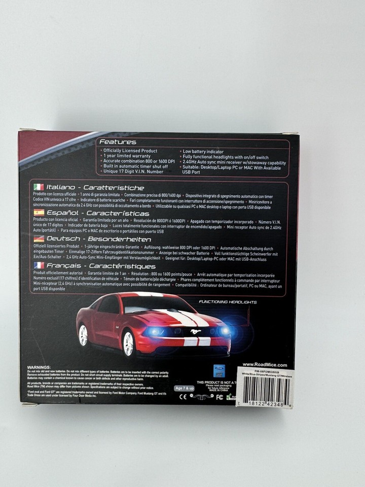 Original Road Mice Ford Mustang GT Gift Wireless Computer Mouse with ...